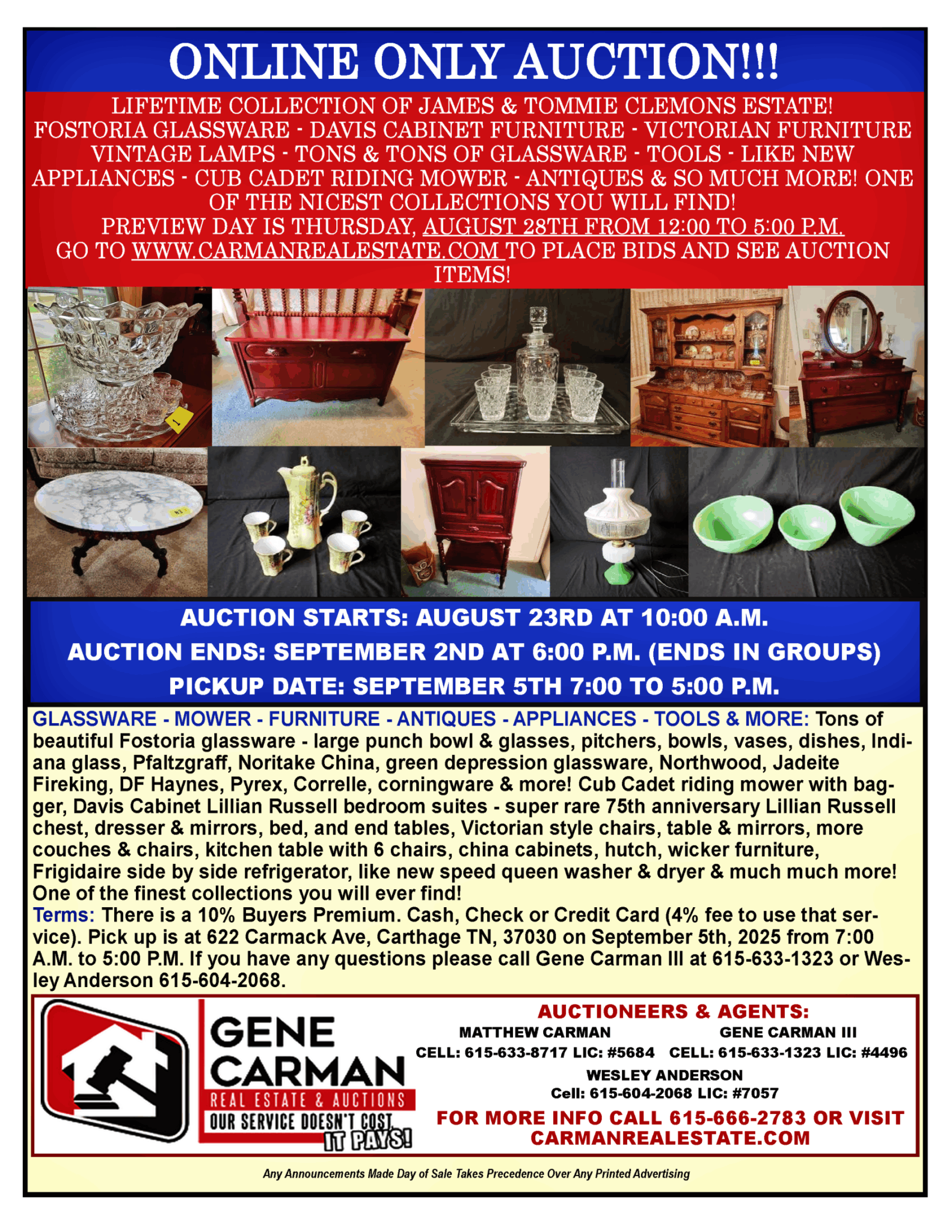 ONLINE ONLY AUCTION!!! LIFETIME COLLECTION OF JAMES & TOMMIE CLEMONS ...